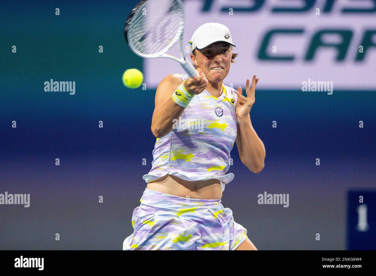 Iga Swiatek of Poland during the Miami Open Tennis tournament on Friday ...