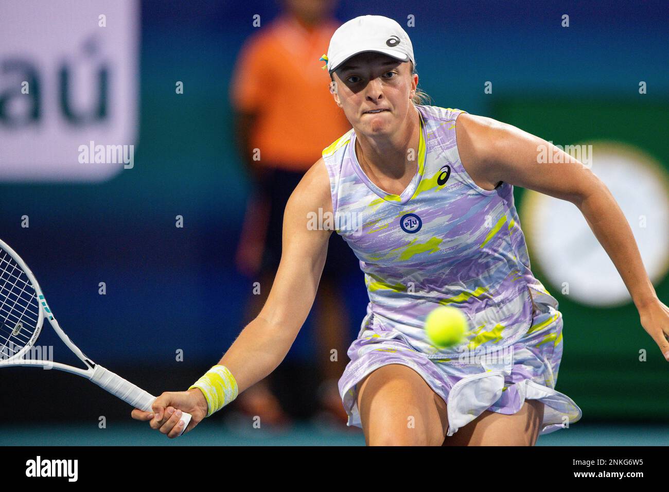 Iga Swiatek of Poland during the Miami Open Tennis tournament on Friday ...
