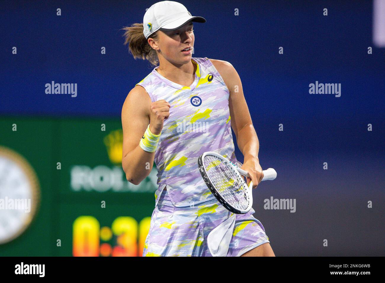 Iga Swiatek of Poland during the Miami Open Tennis tournament on Friday ...