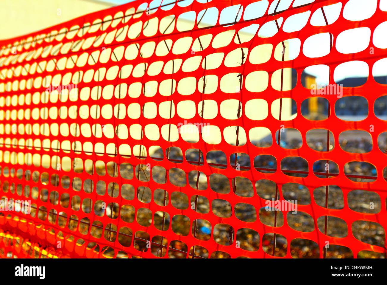Plastic safety net at construction site Stock Photo - Alamy