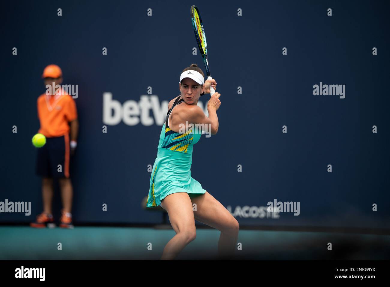 Anna Bondar of the Hungary during the Miami Open Tennis tournament on ...