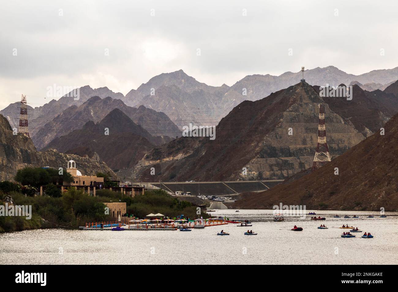 Mountains surrounding Al Rafisah Dam in Sharjah Emirate Stock Photo - Alamy