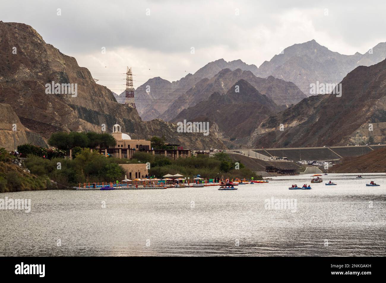 Mountains surrounding Al Rafisah Dam in Sharjah Emirate Stock Photo - Alamy
