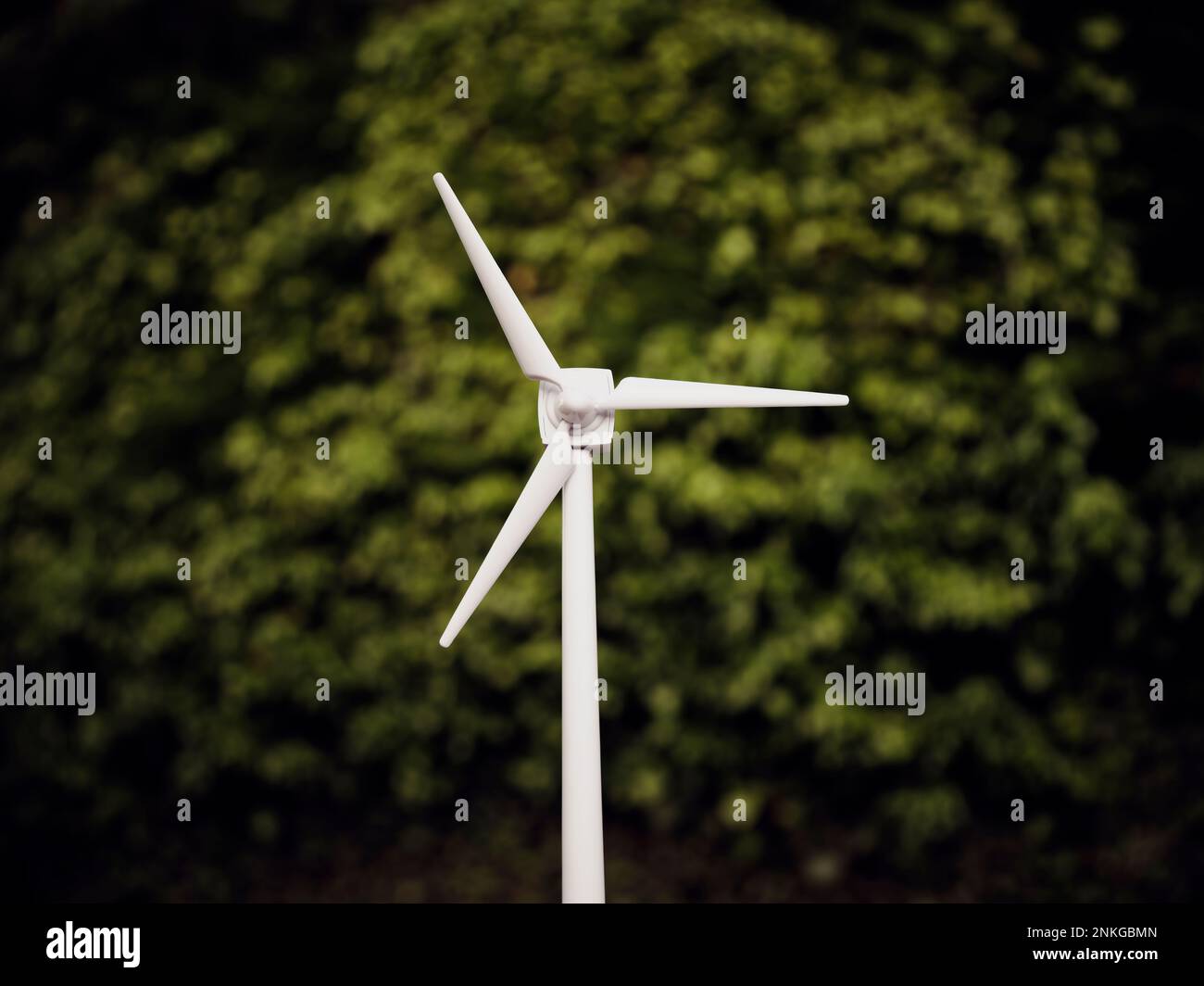Wind turbine model in front of plants Stock Photo - Alamy
