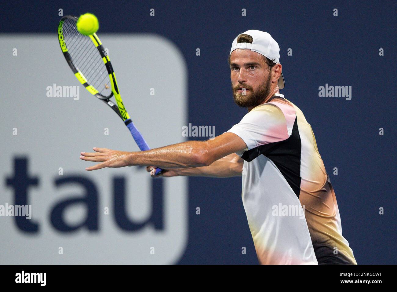 Maxime Cressy of U.S.A. during the Miami Open Tennis tournament on ...