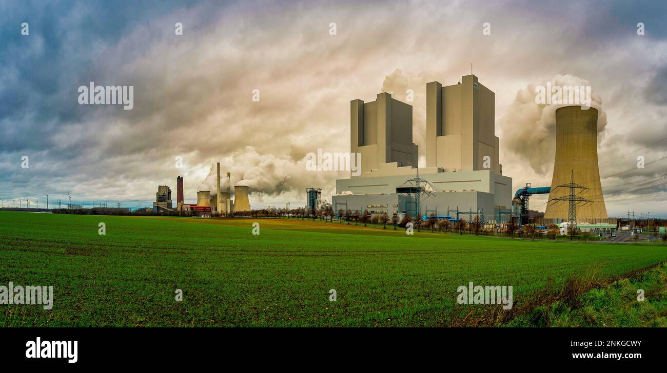 Germany, North Rhine Westphalia, Grevenbroich, Panoramic view of ...