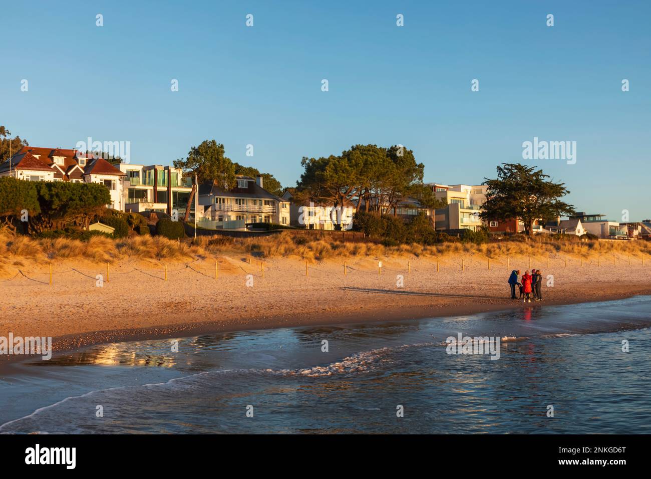 England, Dorset, Poole, Sandbanks Beach and Luxury Waterfront Houses ...