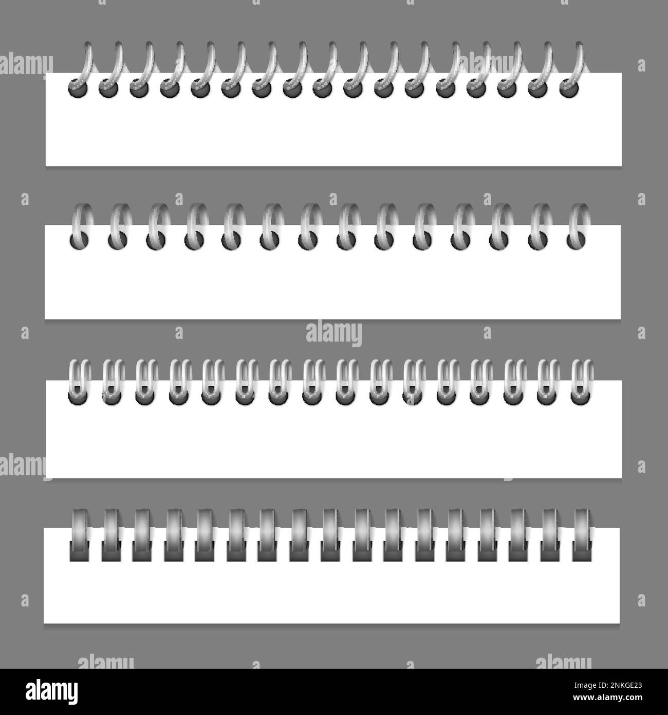 Realistic metal binders paper set of isolated images with top views of ...