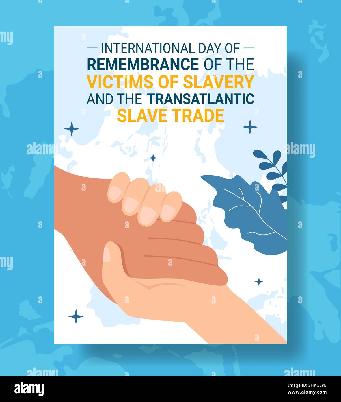 Remembrance of the Victims of Slavery and Slave Trade Vertical Poster Cartoon Hand Drawn ...