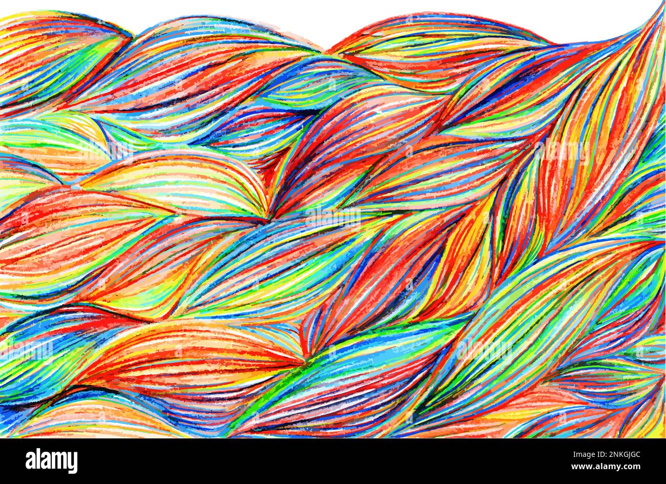 Rainbow colorful braids waves pattern texture background vector Stock ...