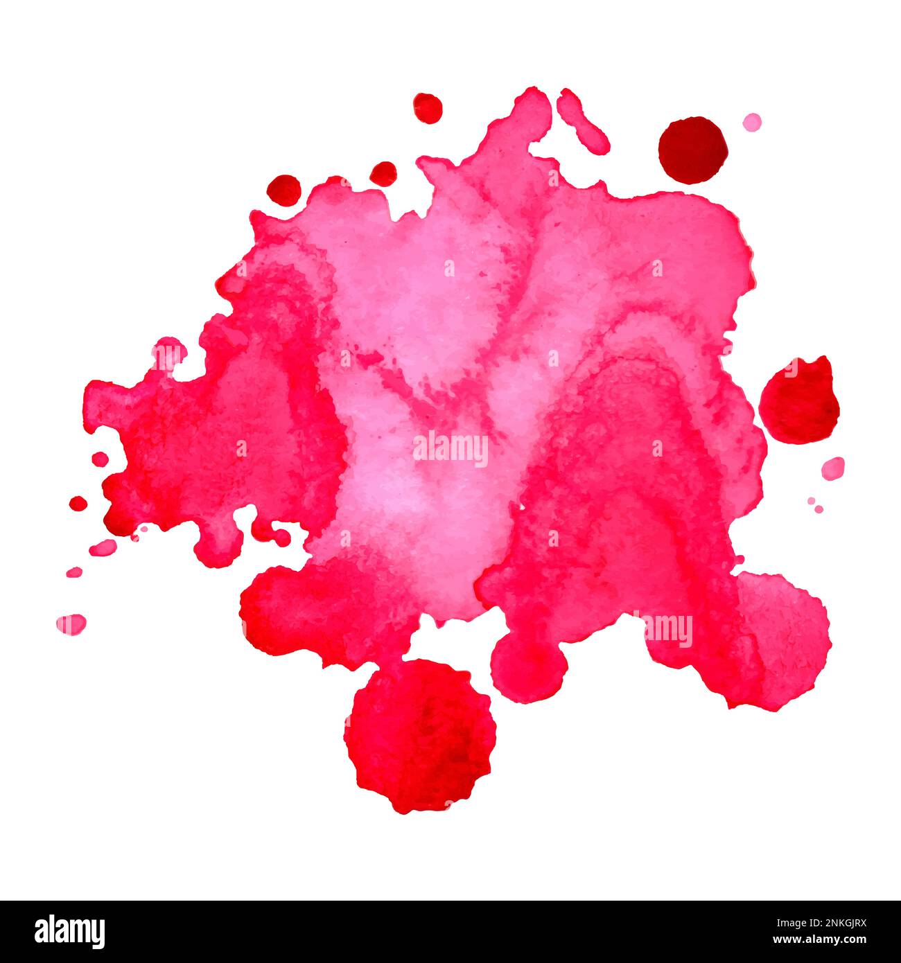 Watercolor bright pink spot blob blot isolated background vector Stock ...
