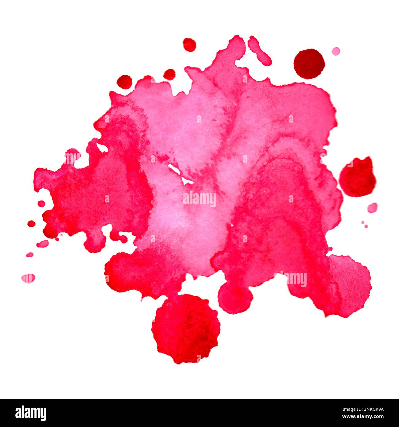 Watercolor bright pink spot blob blot isolated background Stock Photo ...