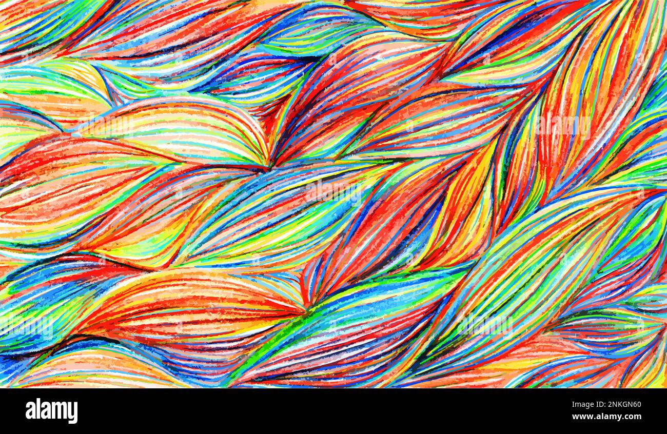 Rainbow colorful braids waves pattern texture background vector Stock ...