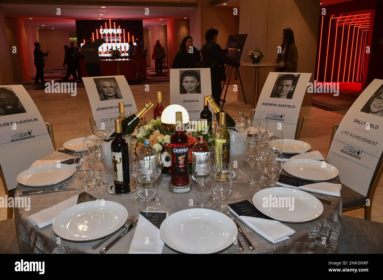 Placards representing actors are pictured at a media preview day before ...