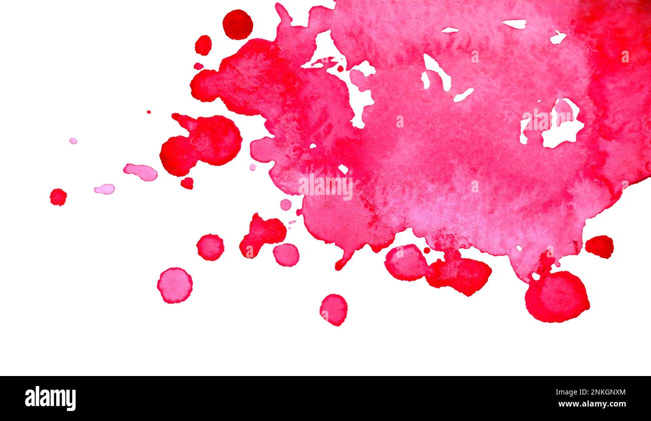 Watercolor bright pink spot blob blot isolated background Stock Photo ...