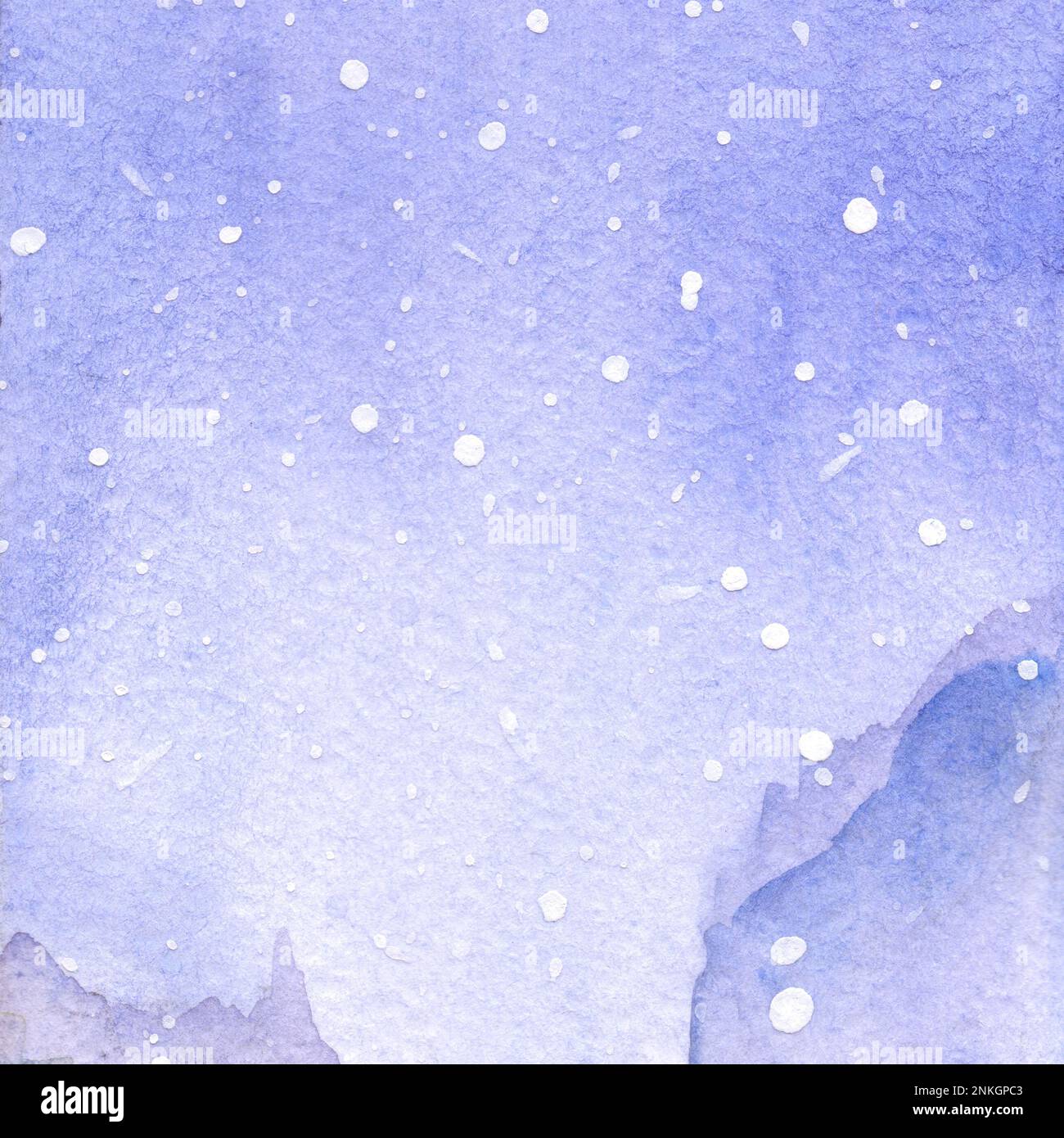 Watercolor violet winter snow sky landscape texture background Stock ...