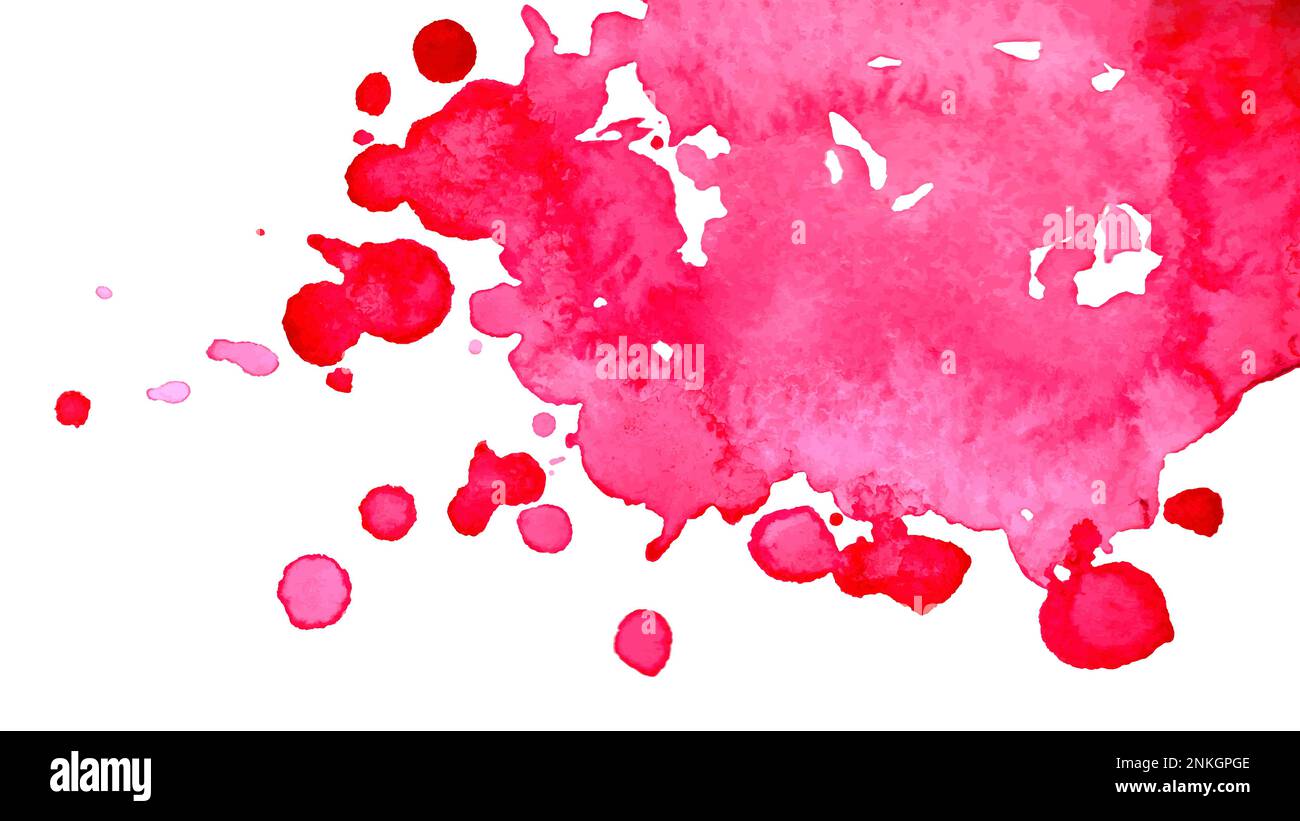 Watercolor bright pink spot blob blot isolated background vector Stock ...