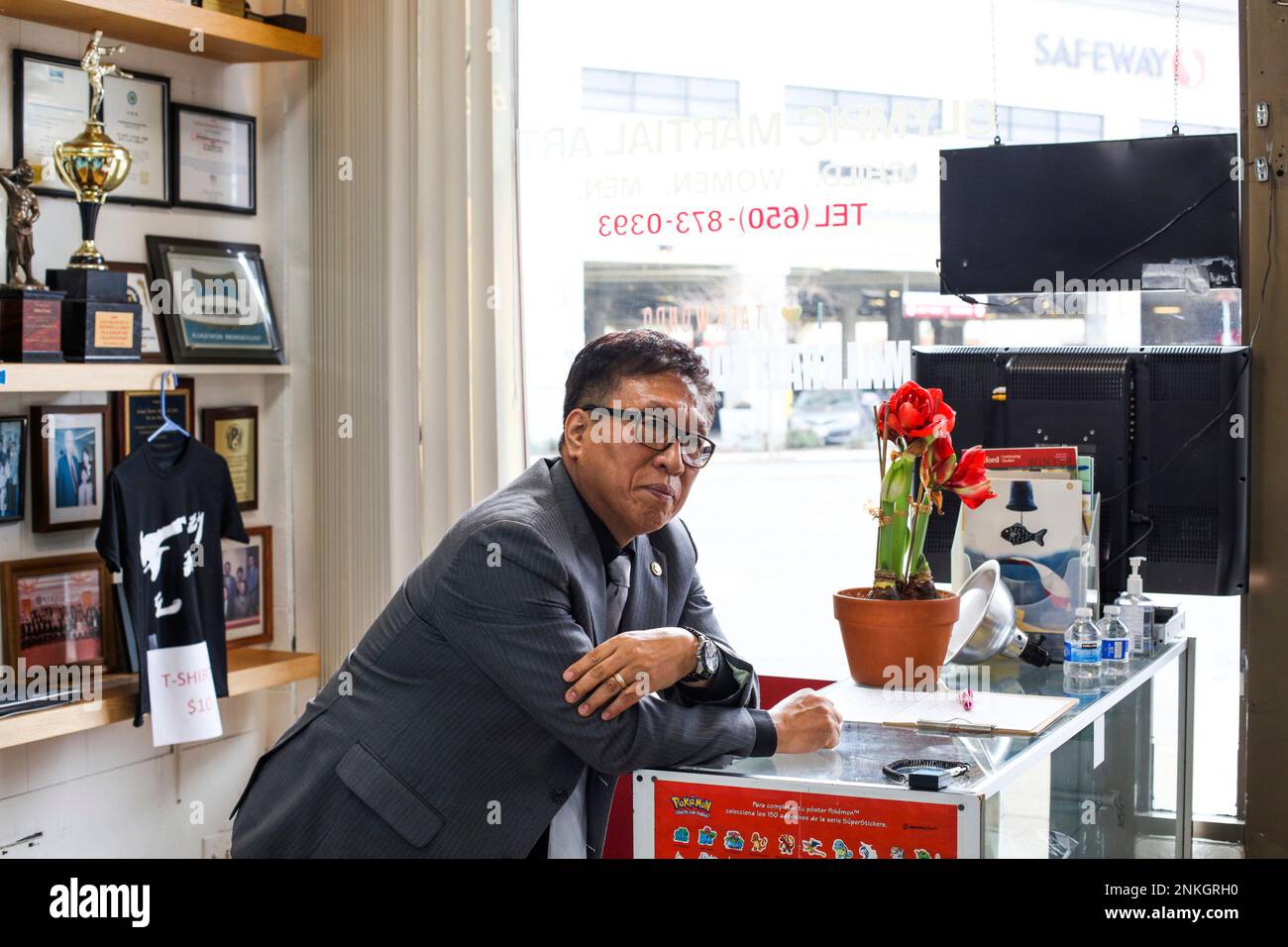 Paik Heang Ki poses for a portrait in his Taekwondo studio in Millbrae ...