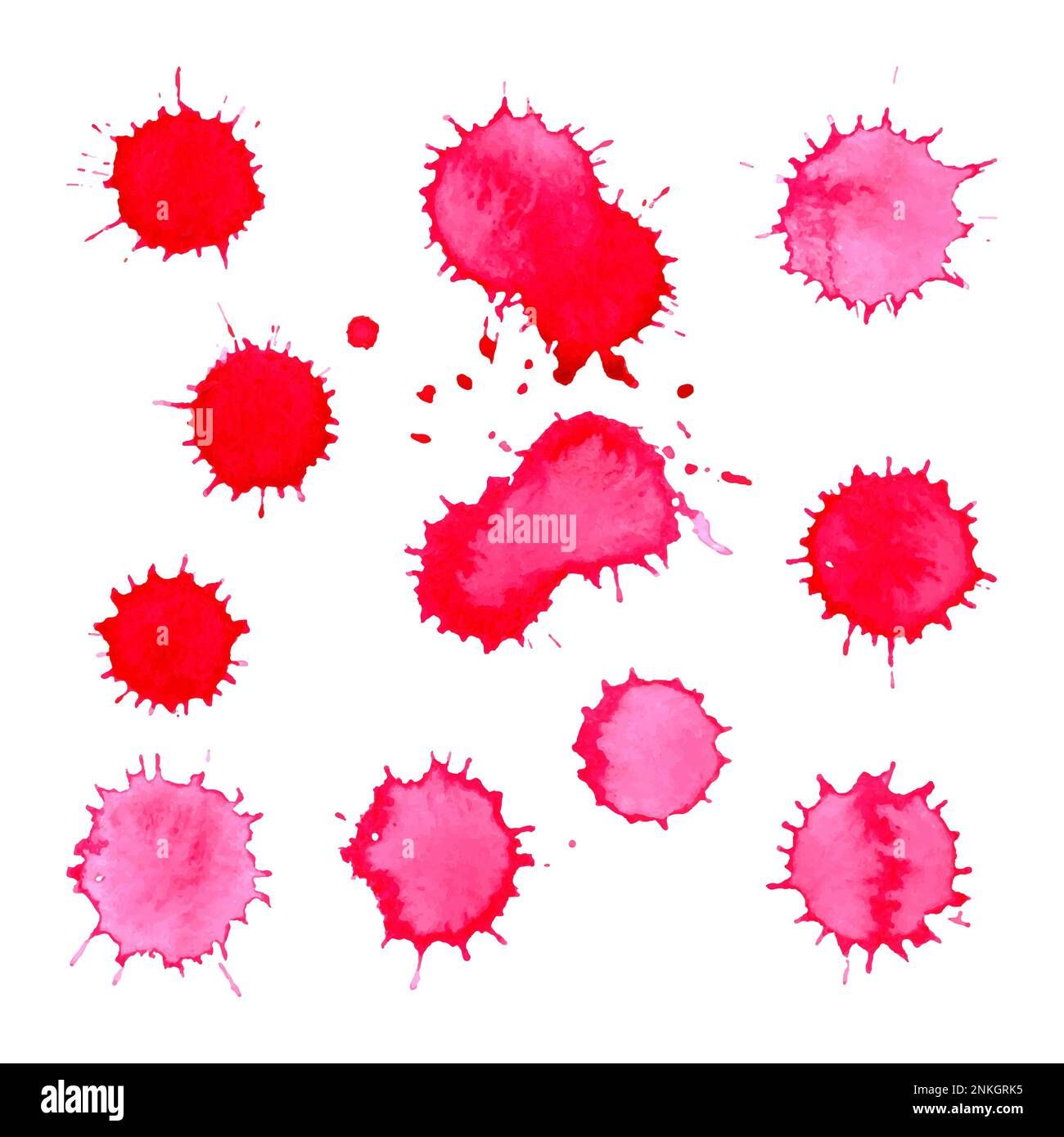Watercolor bright pink spot blob blot isolated set vector Stock Vector ...