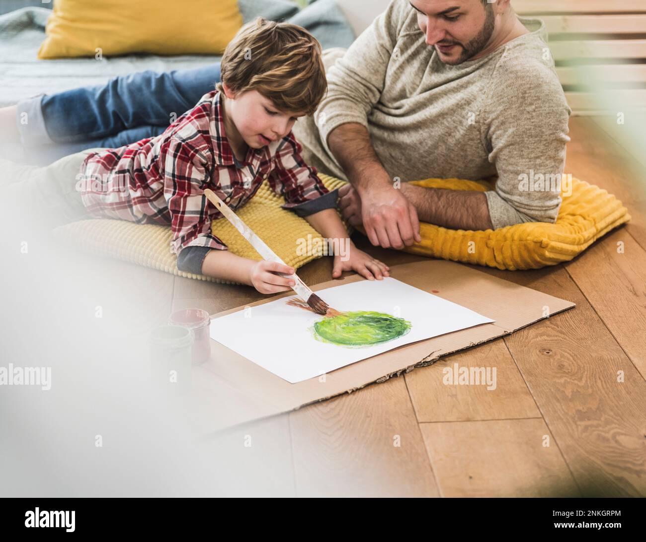 Father and children art painting hi-res stock photography and images ...