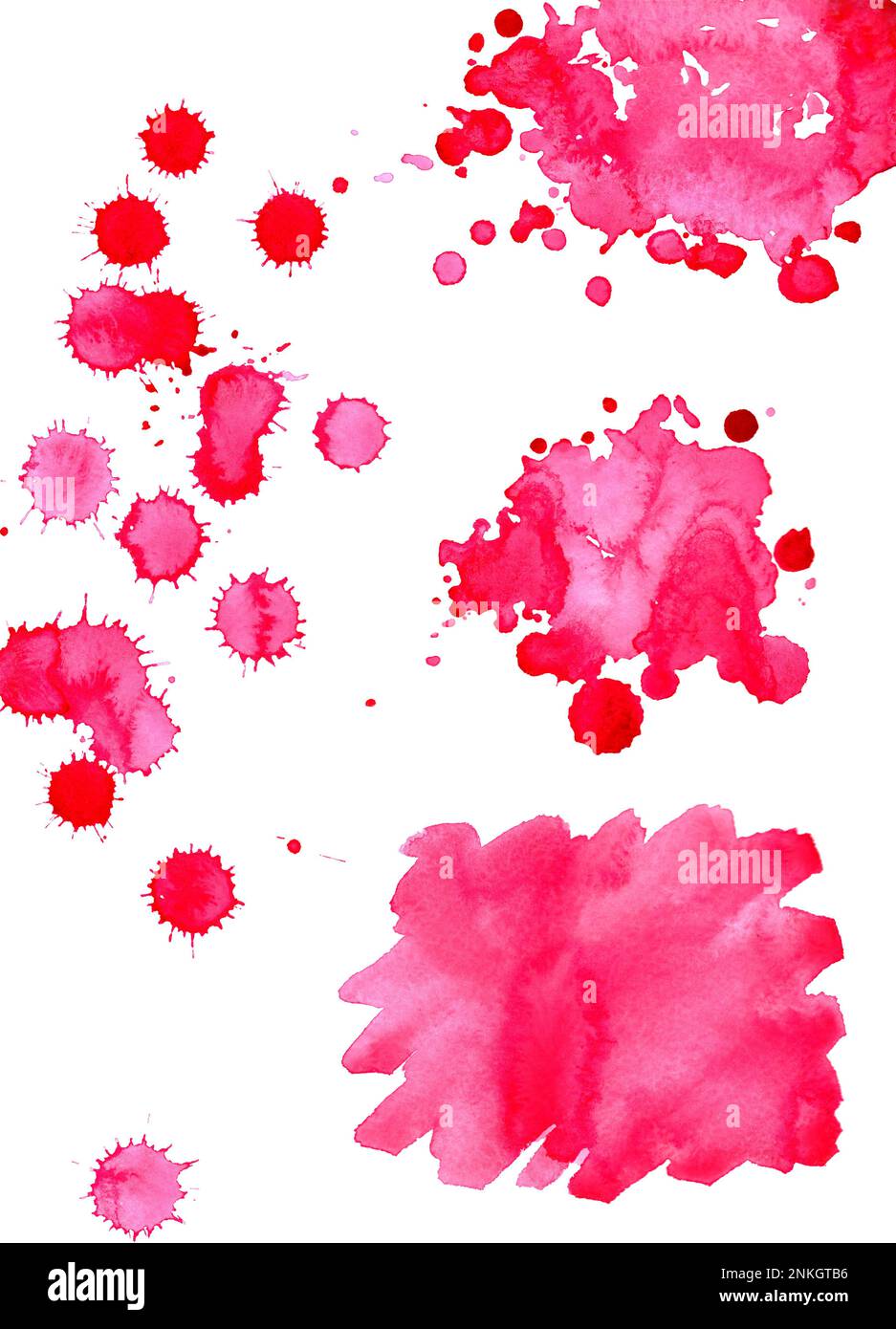 Watercolor bright pink spot texture background isolated set Stock Photo ...