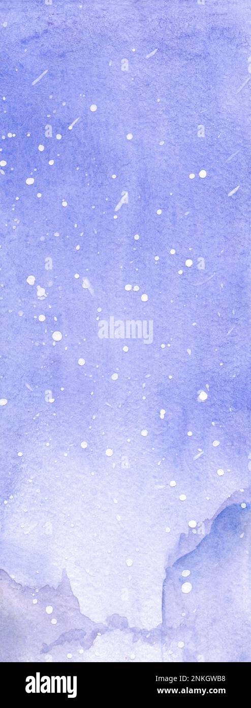 Watercolor violet winter snow sky landscape texture background Stock ...