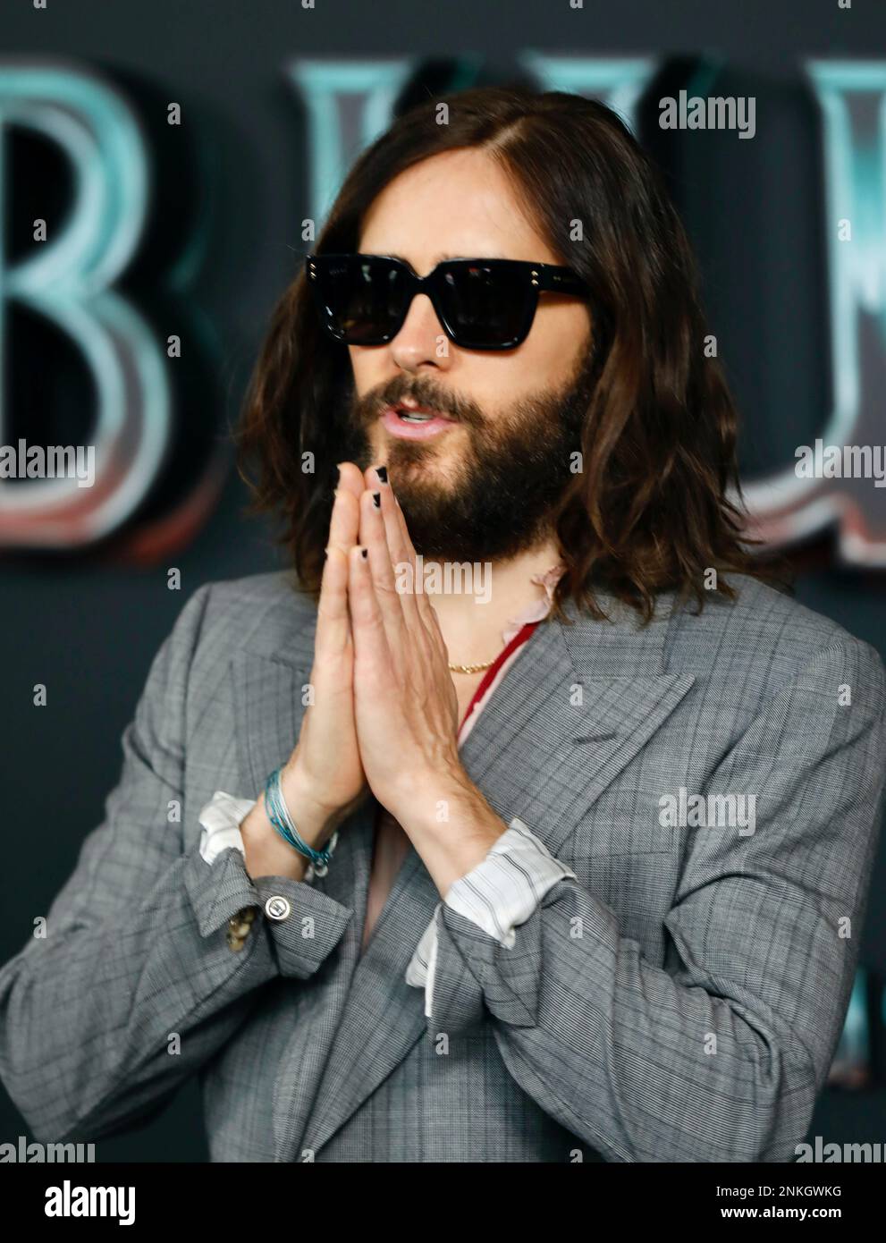 Actor Jared Leto poses at the photocall for the film 'Morbius' at the ...