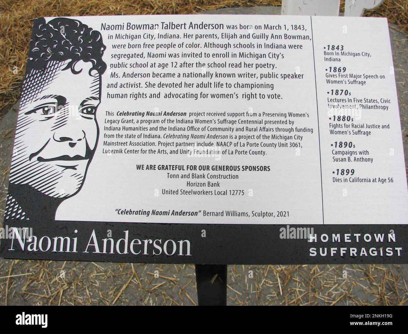 A sculpture of Michigan City-born women's rights activist Naomi ...
