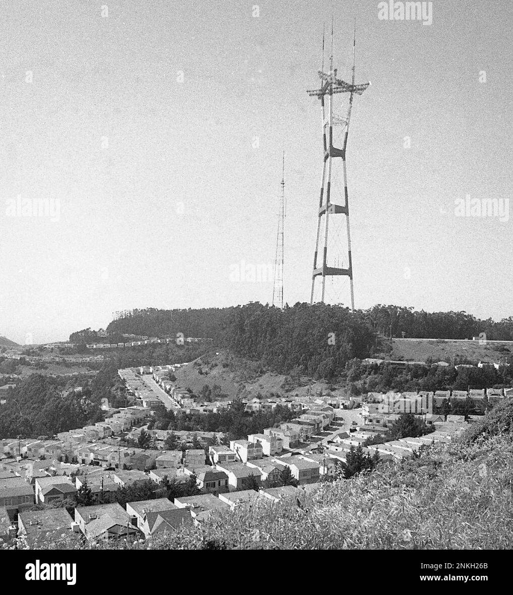 The new Sutro Tower next to the first one and Sutro Mansion April 10 ...