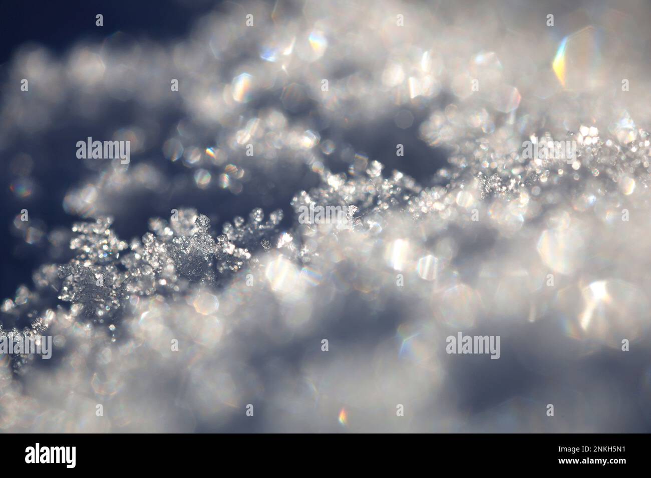 Macro photography of snow crystals Stock Photo - Alamy