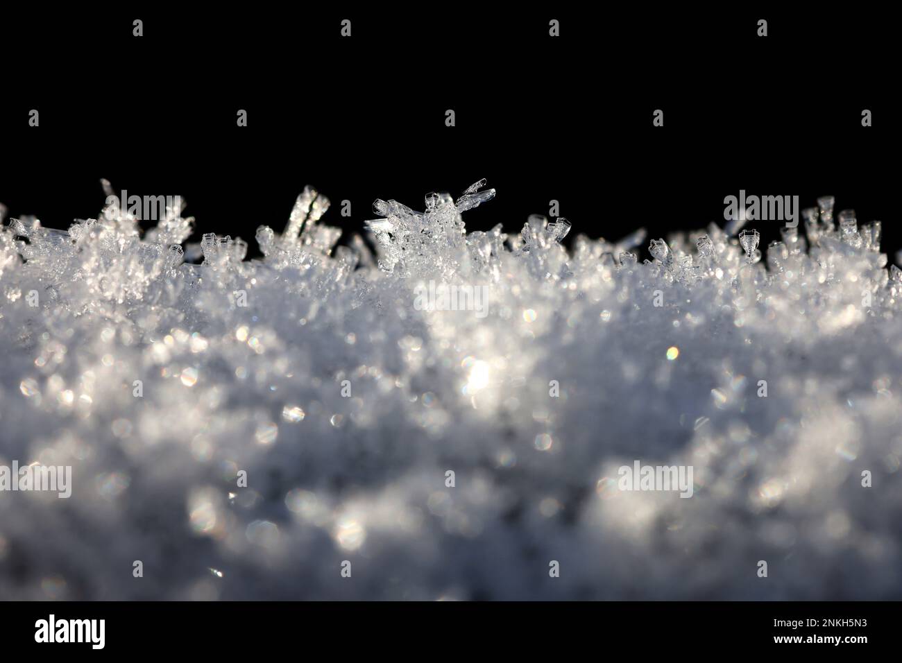Macro photography of snow crystals Stock Photo - Alamy