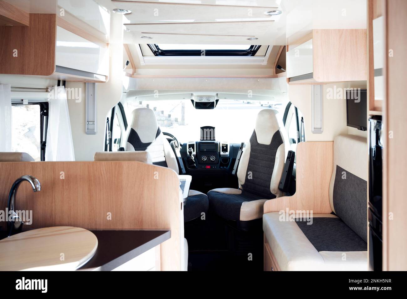 Interior of vehicle seats in motor home Stock Photo - Alamy