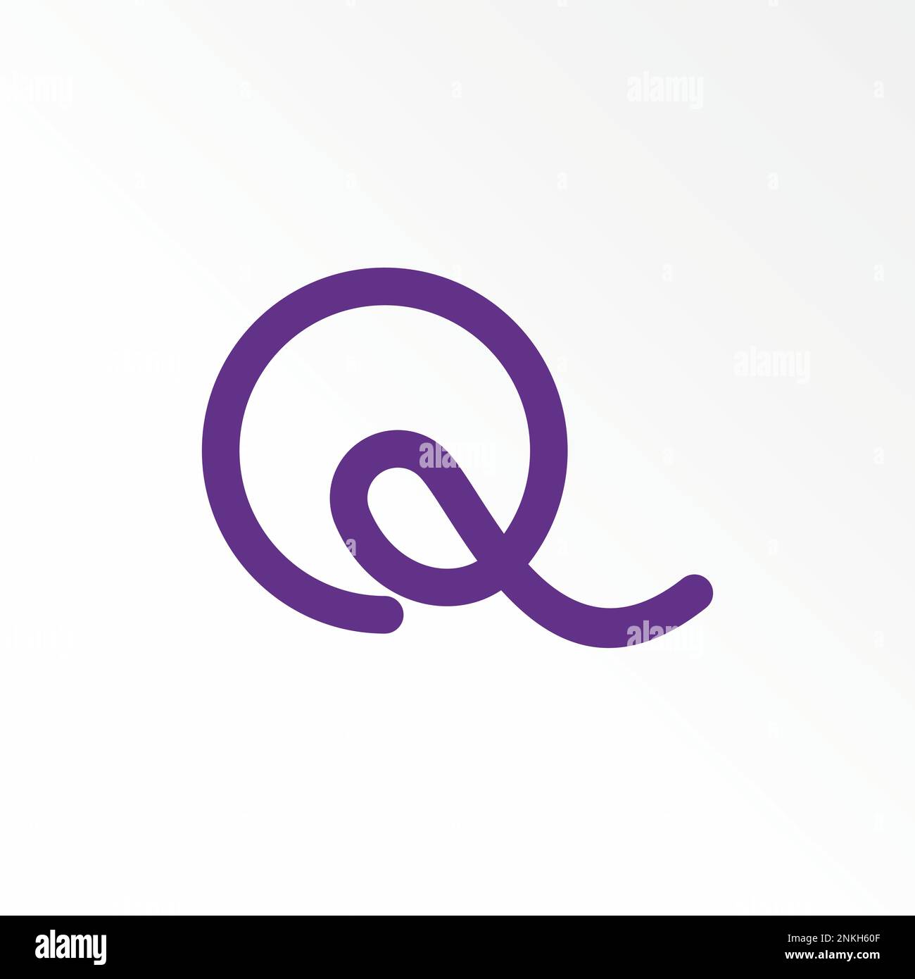 Simple and unique letter or word Q sans serif line font 3D shadow image ...