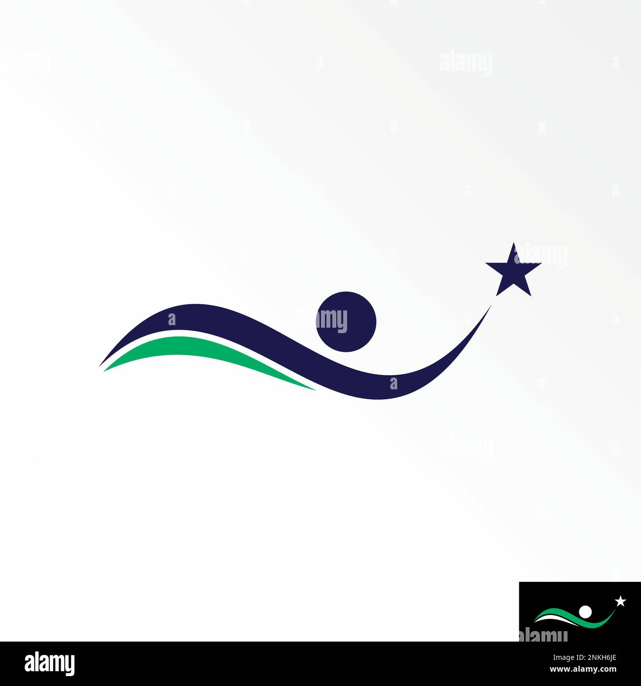 Body or human move or dance with hold star image graphic icon logo ...