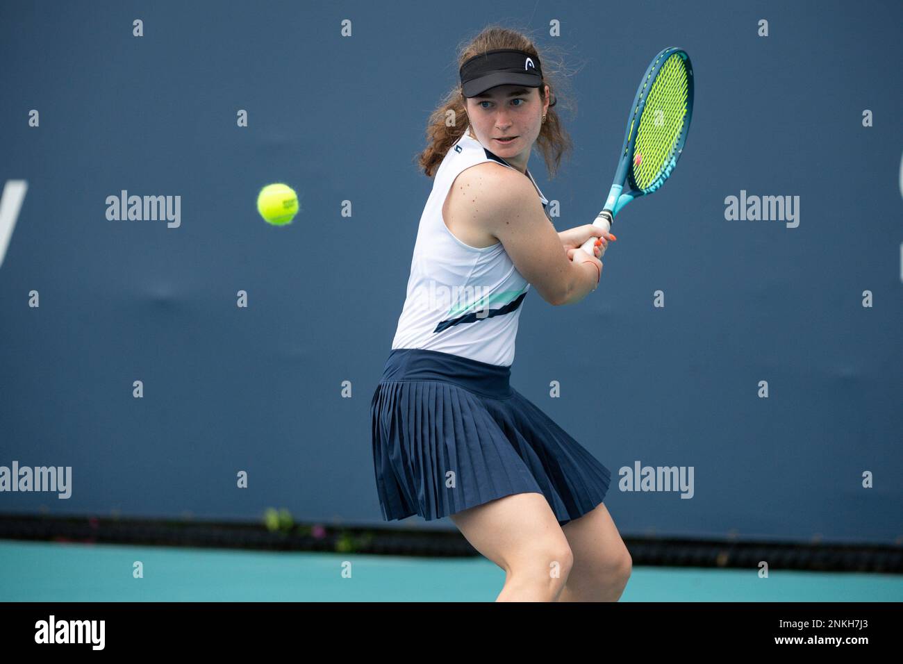 Daria Snigur of Ukraine during the Miami Open Tennis tournament on ...