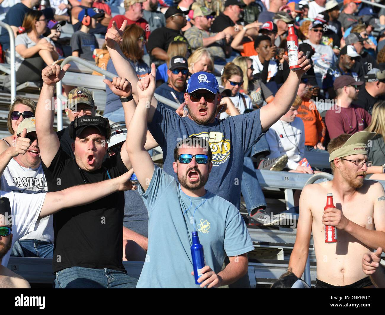 ATLANTA, GA - MARCH 20: Race fans react to action on the track during ...