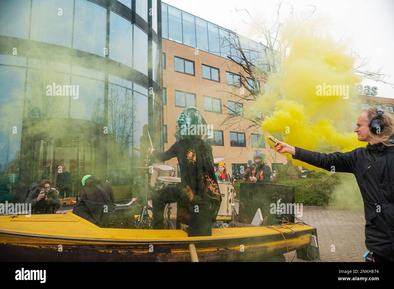 Delft, Netherlands - 22 Feb 2023, Ocean Rebellions heavy metal band 'Polymetallic Nodules' in a ...
