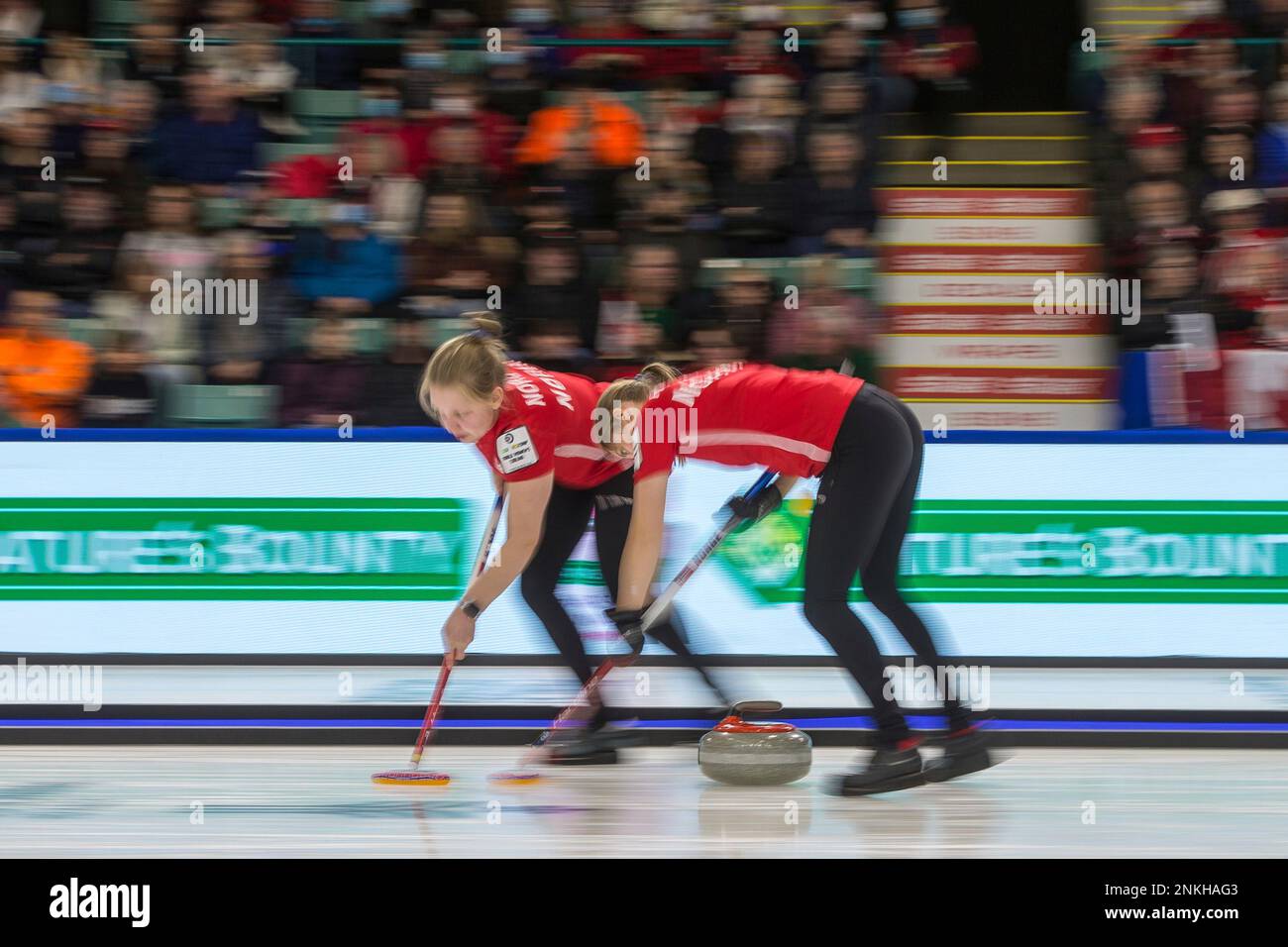 Norway second Mille Haslev Nordbye, left, and lead Martine Ronning ...