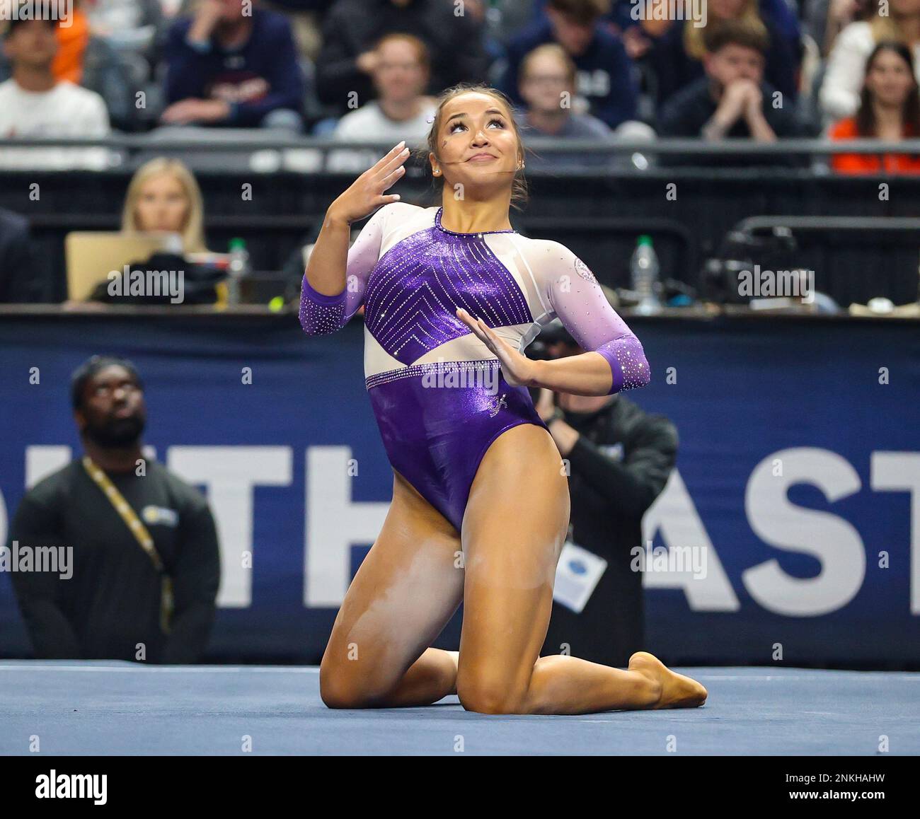 March 19, 2022: LSU's Aleah Finnegan performs her floor routine during ...