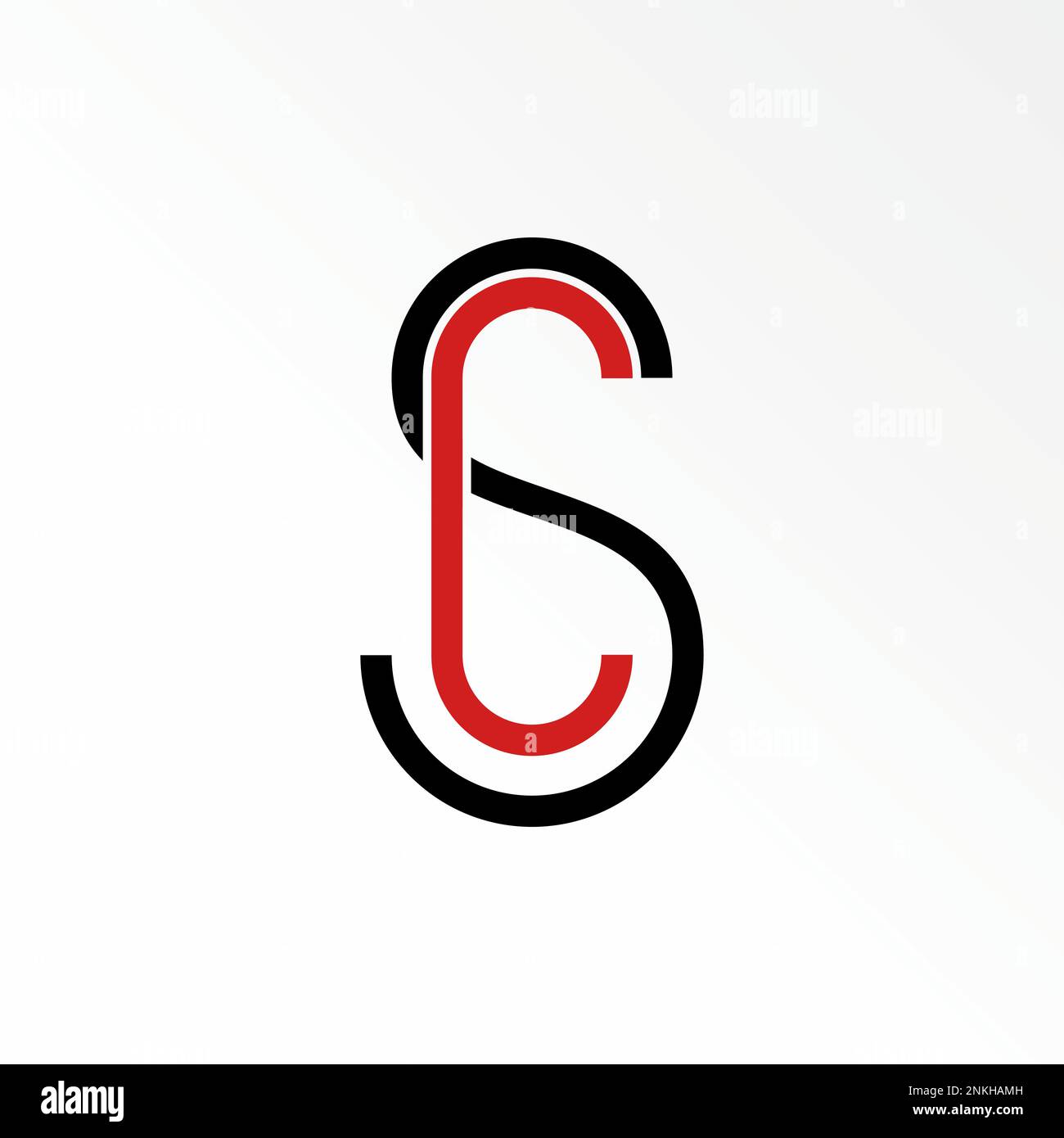 Letter or word SC or CS sans serif font connected or merging image ...