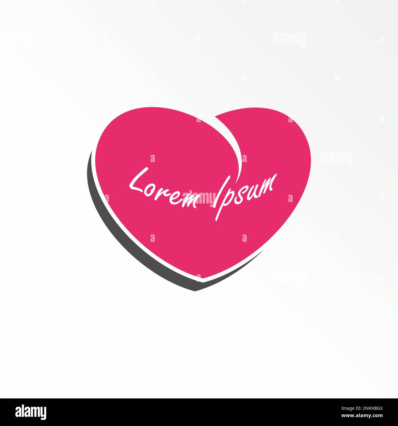 Simple and unique Love in 3D cutting shape image graphic icon logo ...