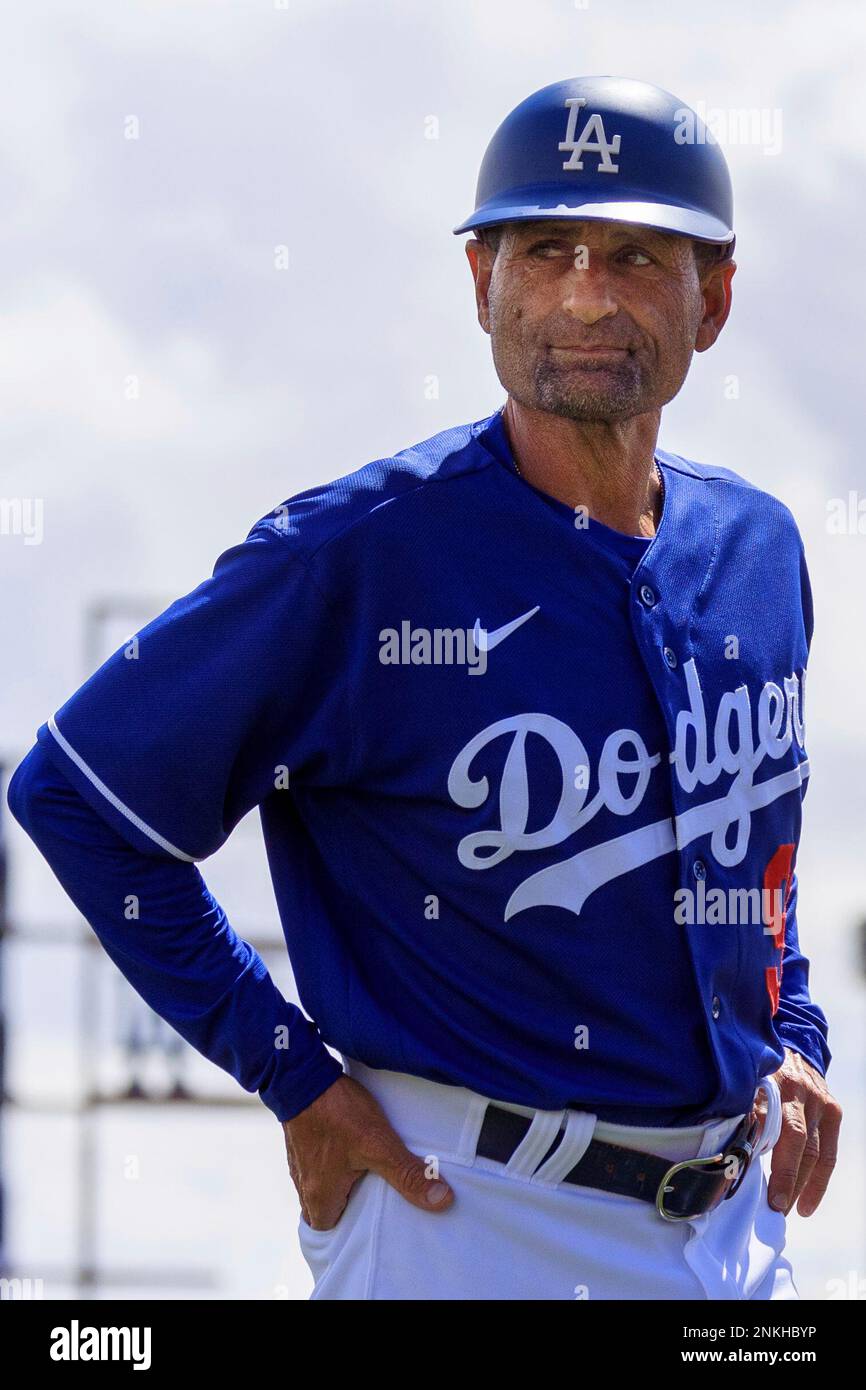 GLENDALE, AZ - MARCH 20: Los Angeles Dodgers third base coach Dino Ebel ...