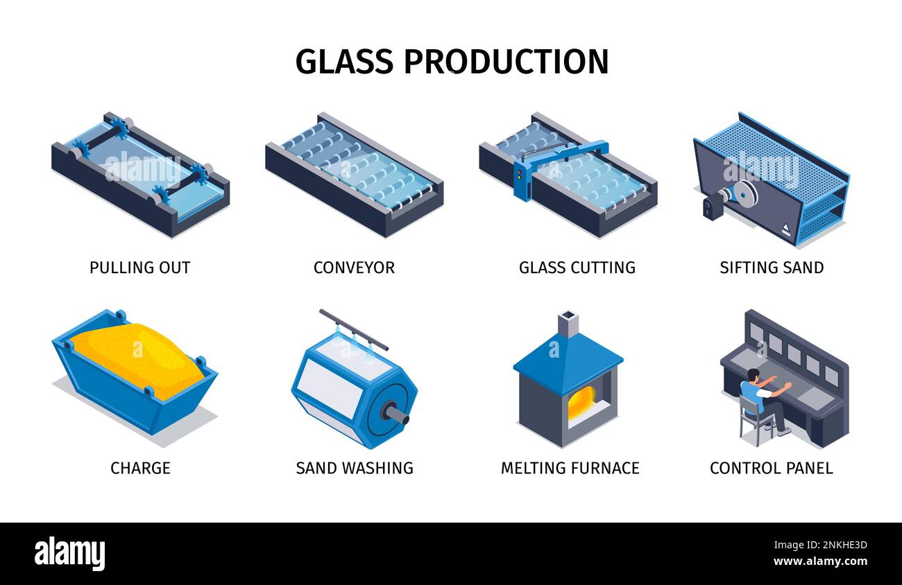 Plant equipment glass production Cut Out Stock Images & Pictures - Alamy