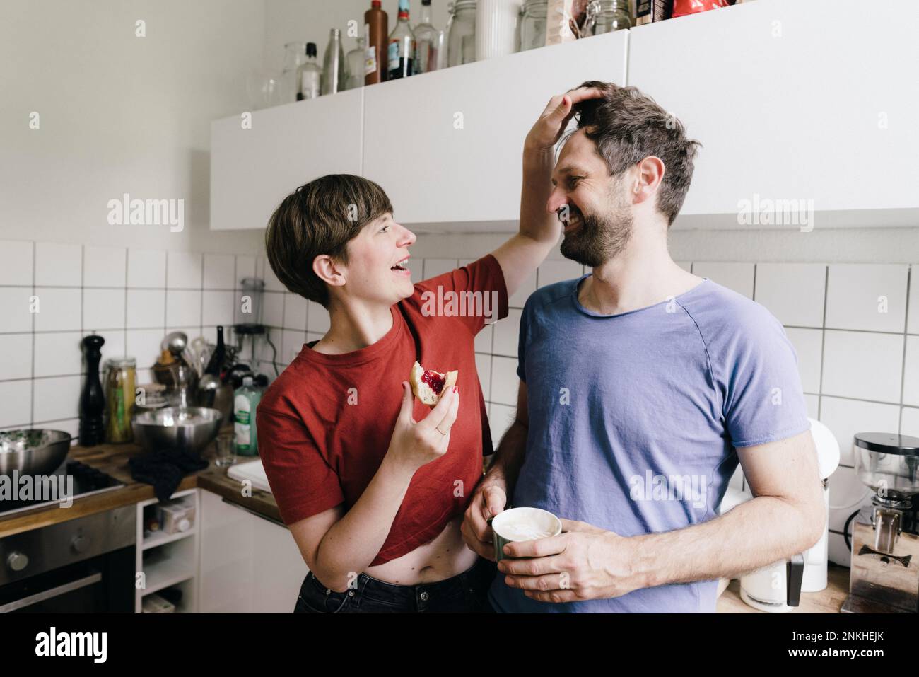 Man caressing woman hi-res stock photography and images - Alamy