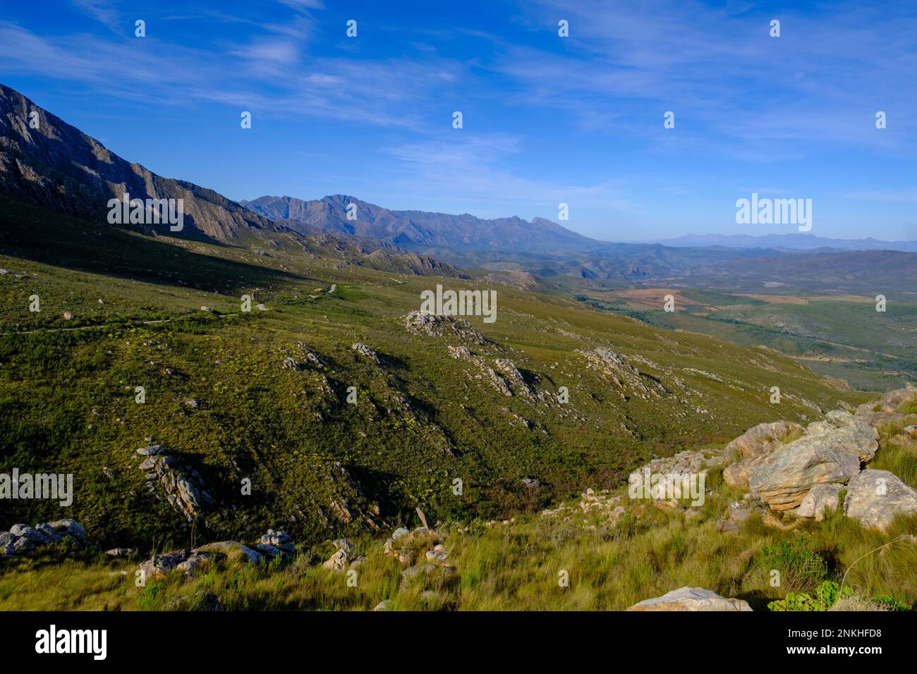 South Africa, Western Cape Province, View of Swartberg Pass in summer ...