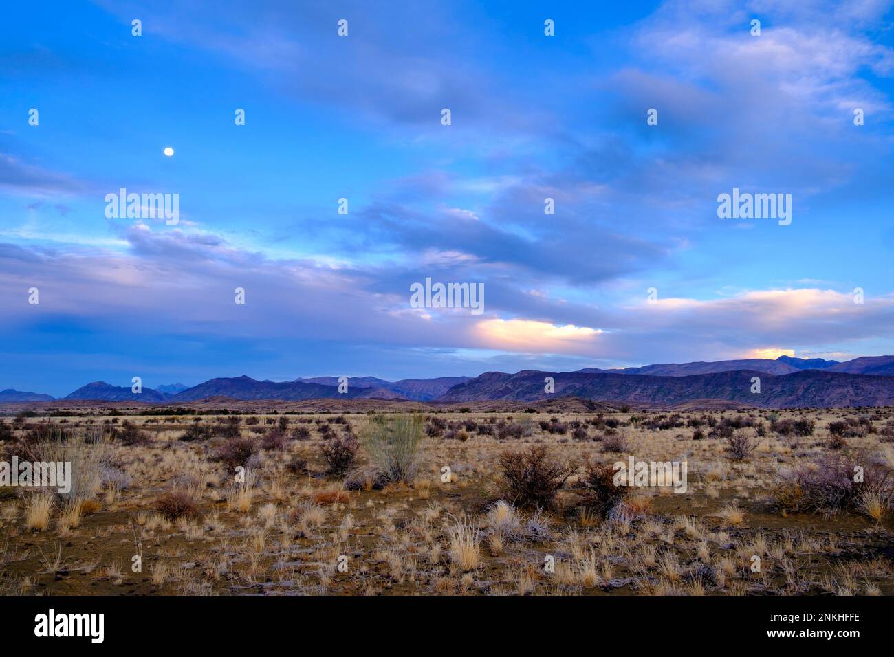 South Africa, Western Cape Province, Clouds over desert landscape of ...