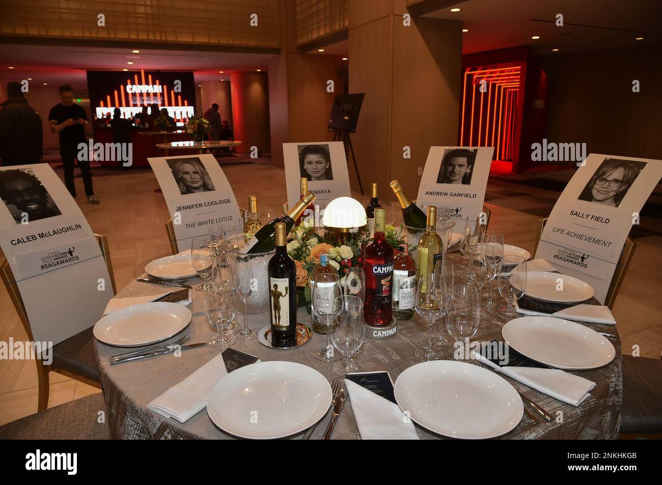 Placards representing actors are pictured at a media preview day before ...