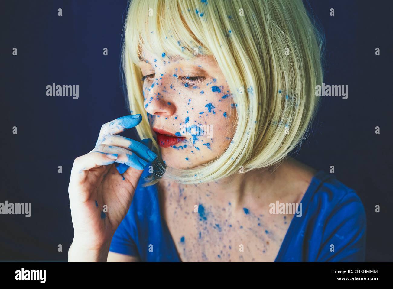 Head shot wig face paint hi-res stock photography and images - Alamy