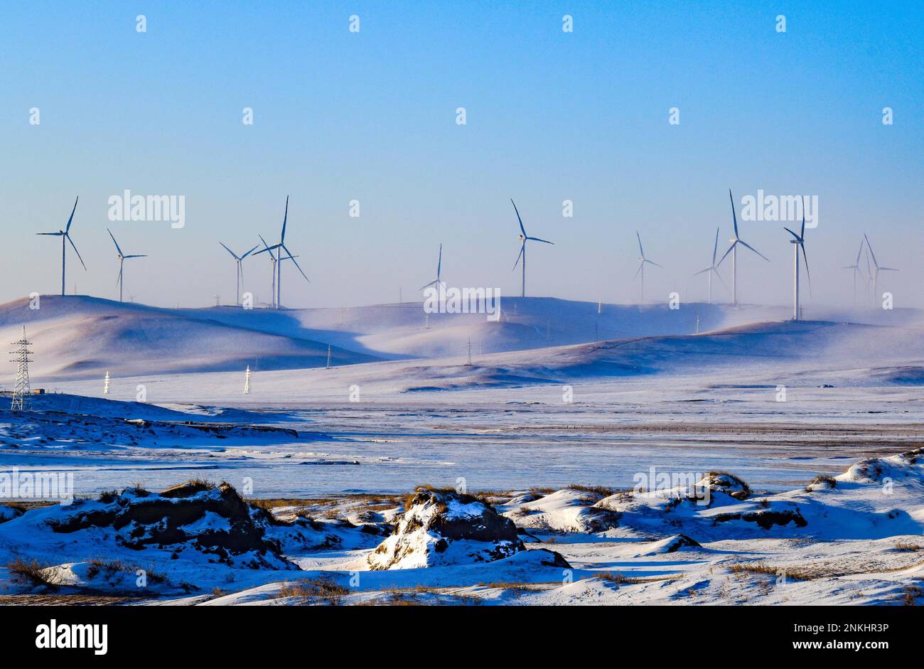 The wind-solar hybrid power base in Holingol City of Tongliao City ...