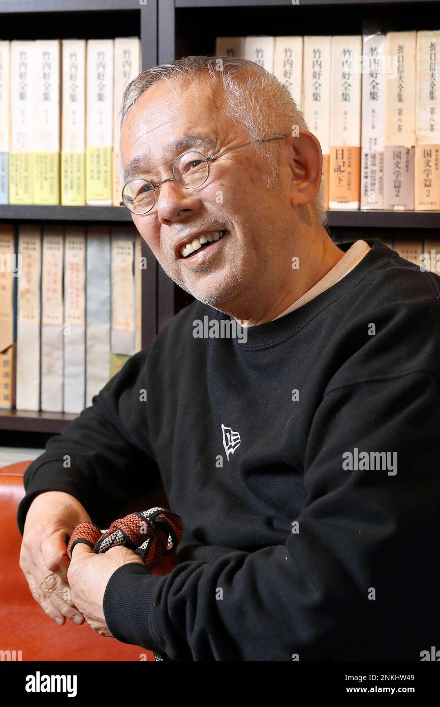 Toshio Suzuki, a Japanese film producer of anime, attends an interview ...